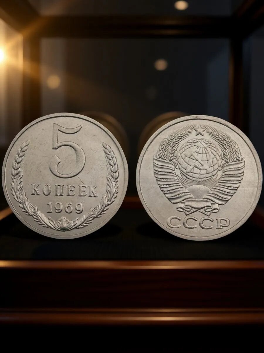 5 копеек 1969 года СССР Советский Союз. Погодовка Советы