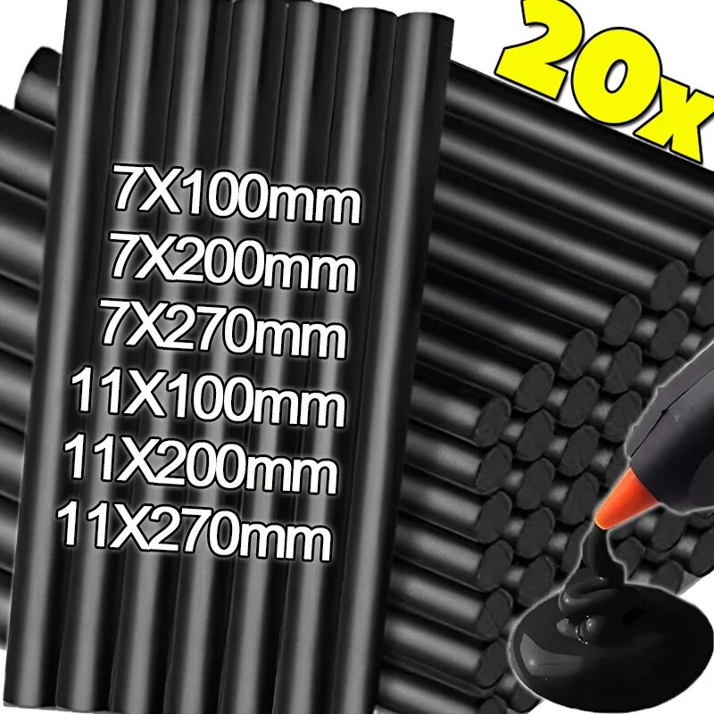 Термоплавкий клей-карандаш черный 7/11 мм 10PCS, 11X270mm