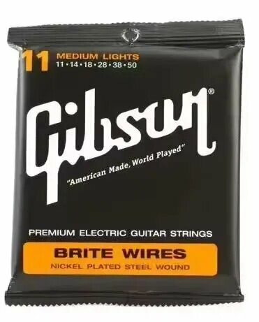 Струны для электро гитары, GIBSON SEG-700ML BRITE WIRES, 11-50