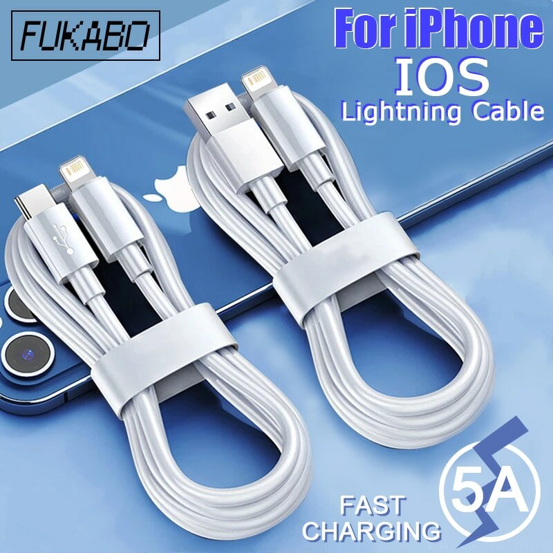 5A кабель для быстрой зарядки Lightning для iPhone 13 Pro Max 12 Mini 11 Pro XR для MacBook iPad PD 20W Type C Data Line