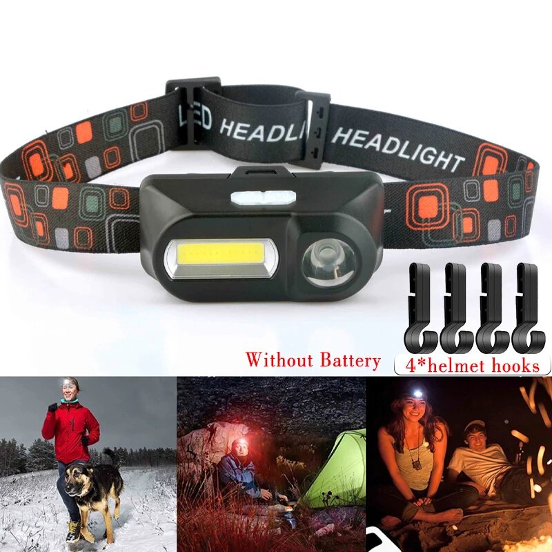 XIWANGFIRE Налобный фонарь COB+LED 1500 лм USB rechargeable 1PC With hooks