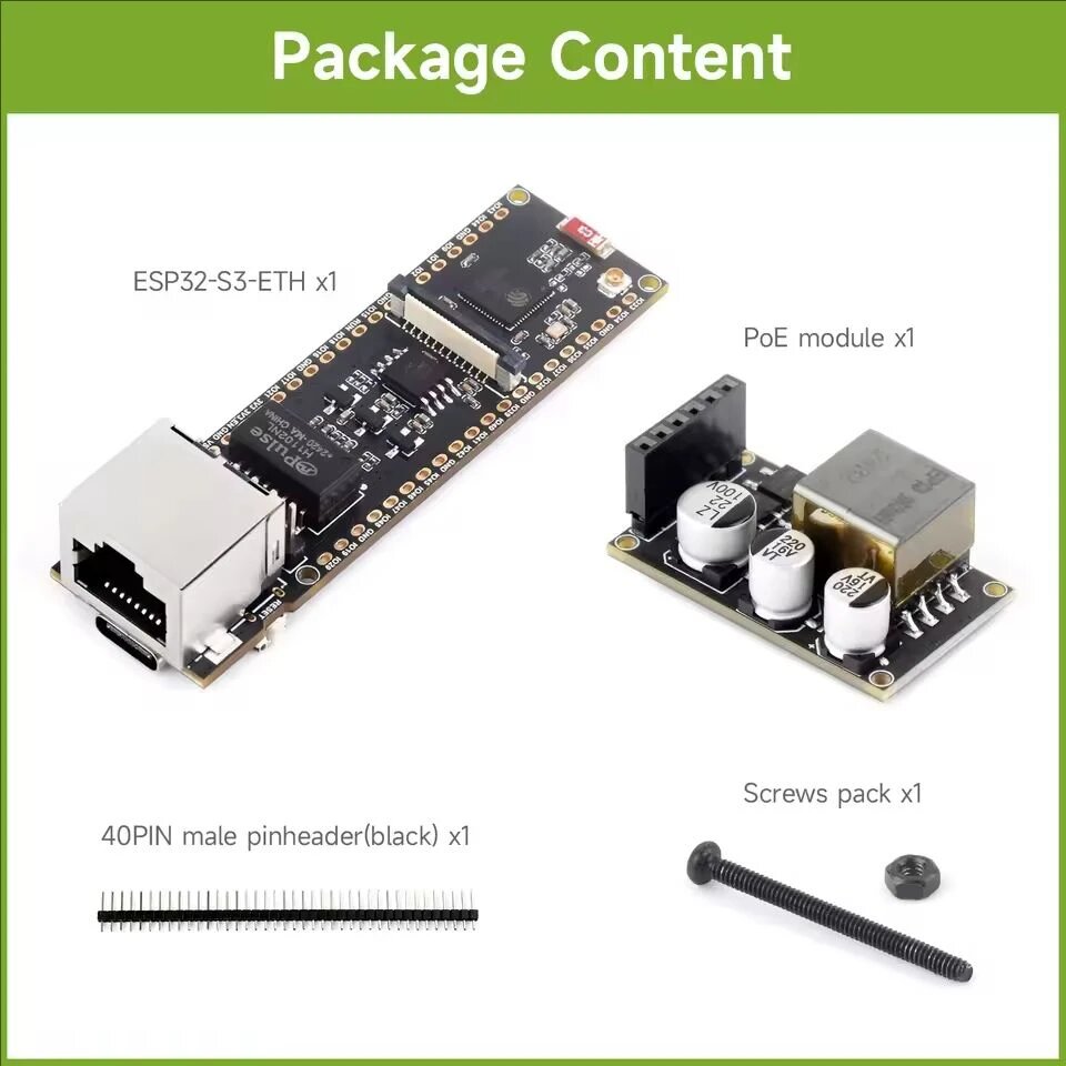 Waveshare ESP32-S3-ETH плата разработки ESP32-S3-POE-ETH