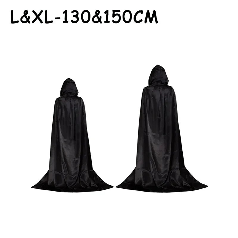 Черный плащ ведьмы Черный, L-XL-2PCS