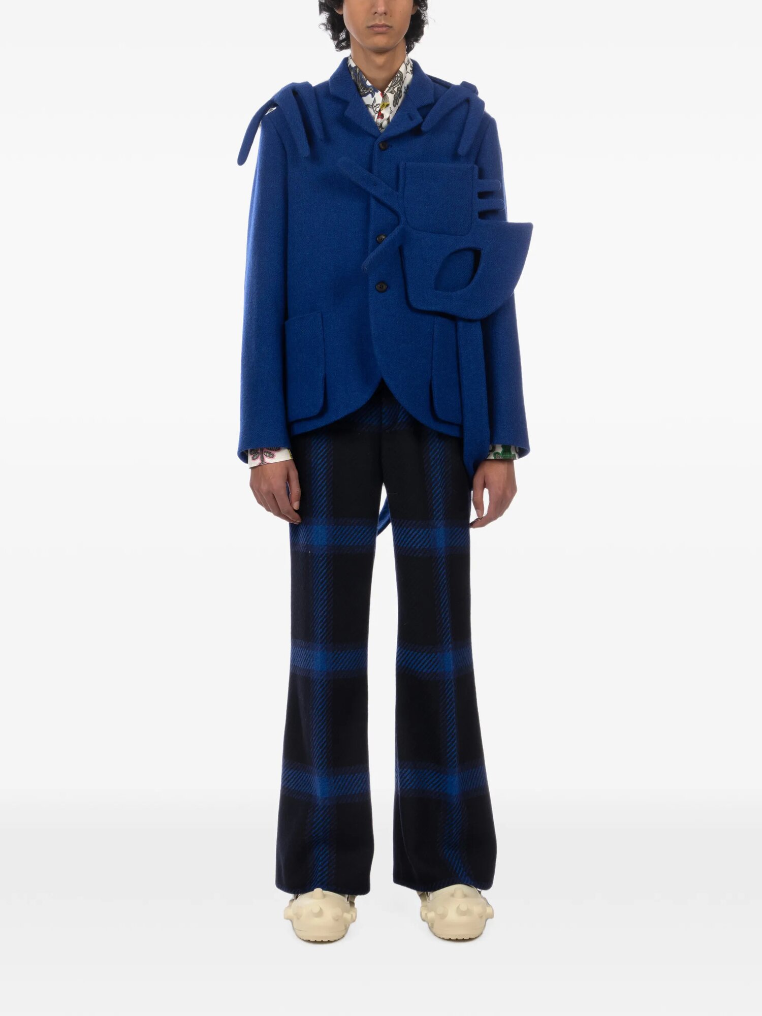 Пиджак Walter Van Beirendonck Alien boxy deconstructed blazer, размер 48, синий — фото 1