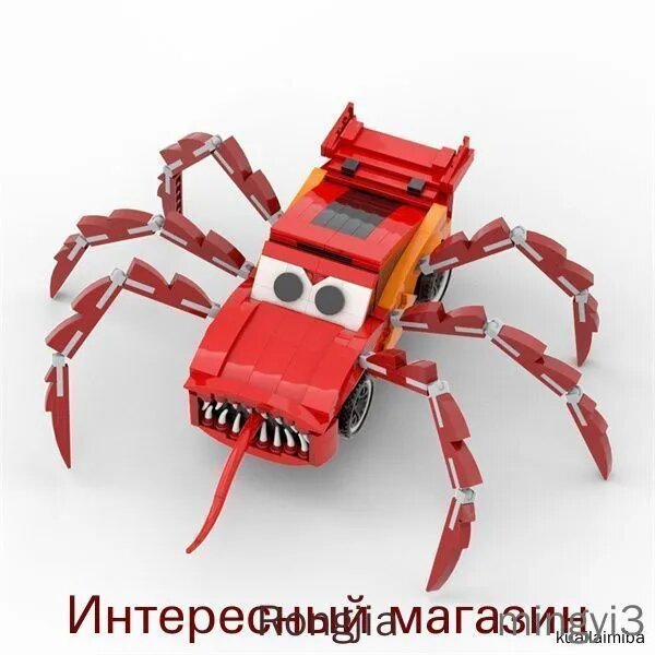Строительная игрушка MOC Автомобиль Молнии Маккуина, Совместим с лего, подарок для мальчиков и девочек