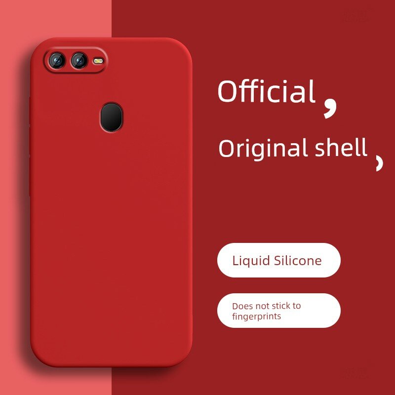 OPPO A7 Силиконовый чехол для задней панели - Счастливый красный, ударопрочный, включает 9D защитную пленку