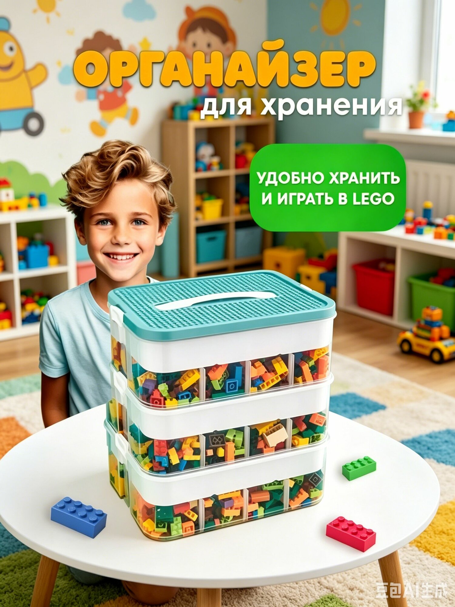 Корзина для игрушек длина 30.5 см, ширина 23 см, высота 32.5 см.