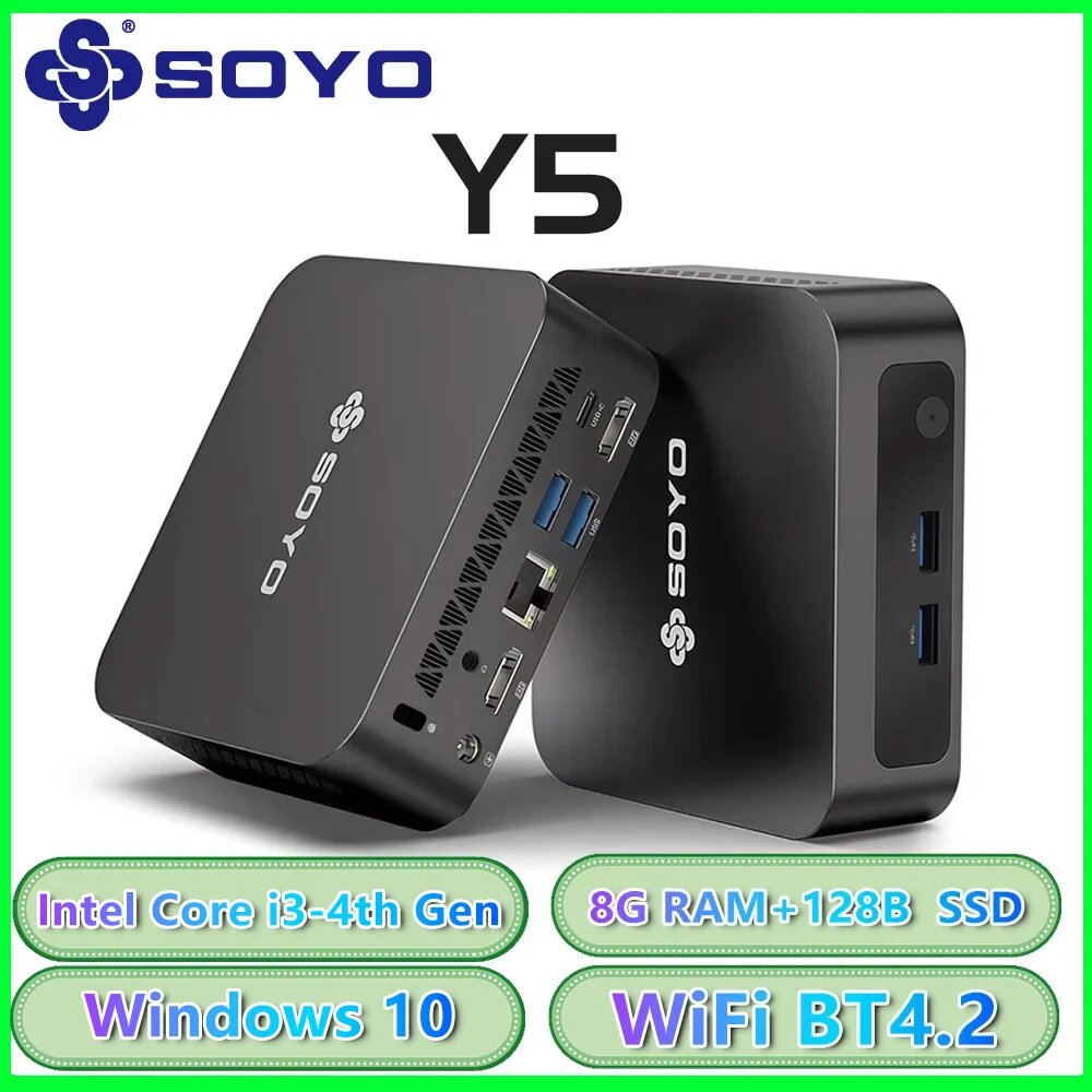 Мини-ПК SOYO Y5AIR/Y5PLUS Intel i5/i7 8ГБ RAM 128ГБ ROM 8G 128GB i3 4030U, EU