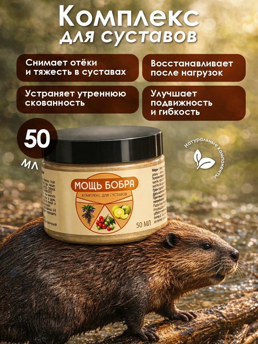 Комплекс для суставов Мощь бобра, от боли в суставах 50 мл