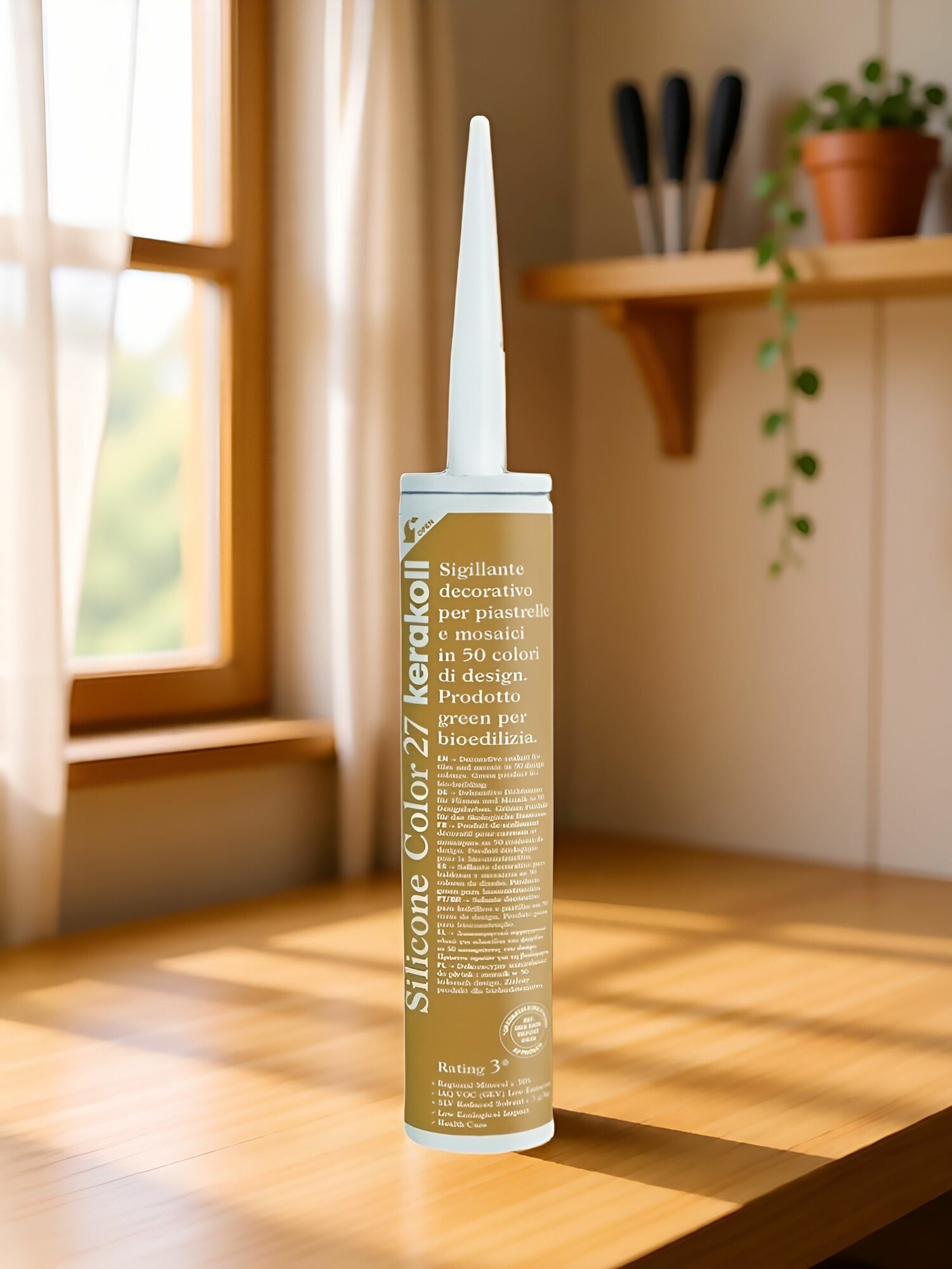 Декоративный клей-герметик Kerakoll Silicone Color №27 Песочно-Желтый 310 мл
