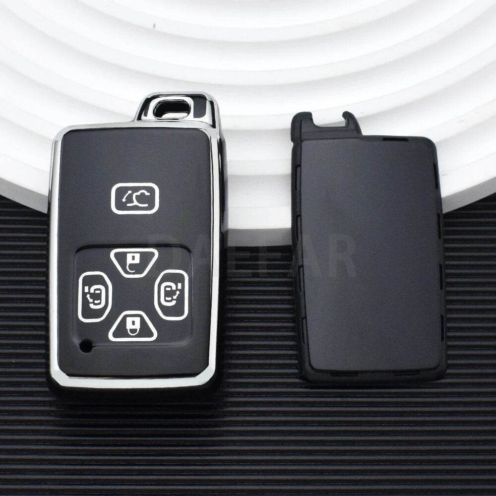 5-кнопочный чехол для дистанционного ключа из ТПУ для Toyota Estima Alphard Silver Line Black