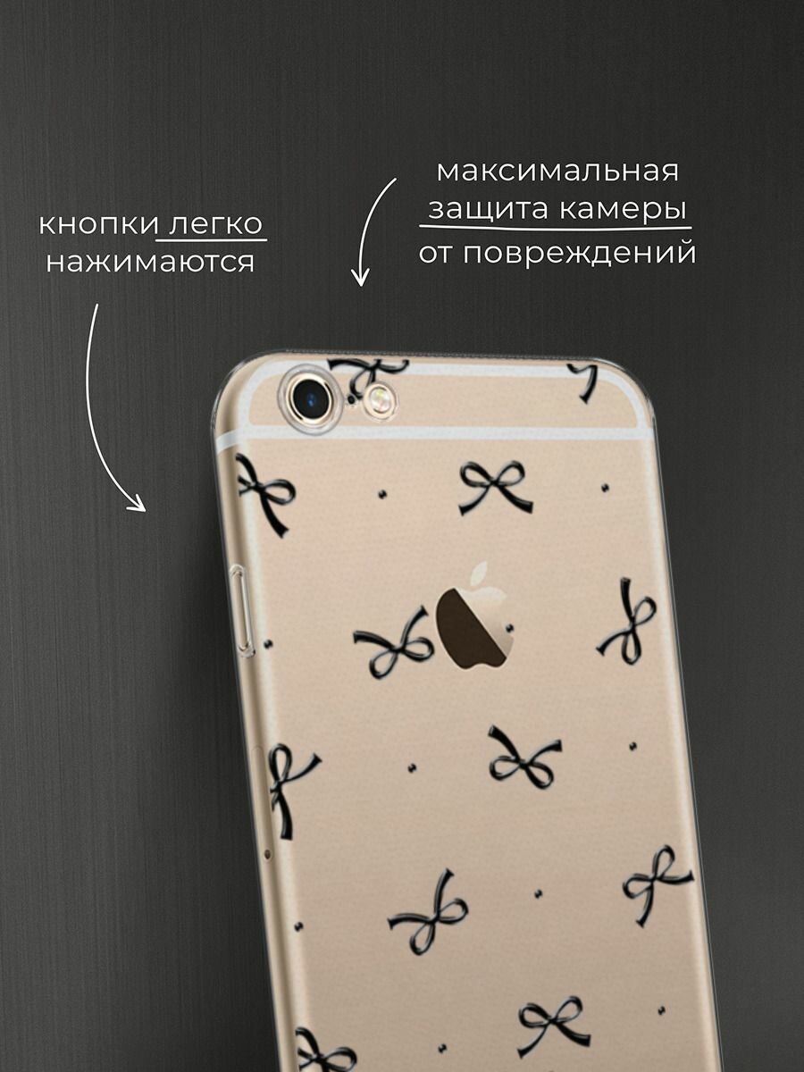 Силиконовый чехол на Apple iPhone 6 Plus/6S Plus / Айфон 6 Плюс/Айфон 6С Плюс с принтом Бантики и точки — фото 1