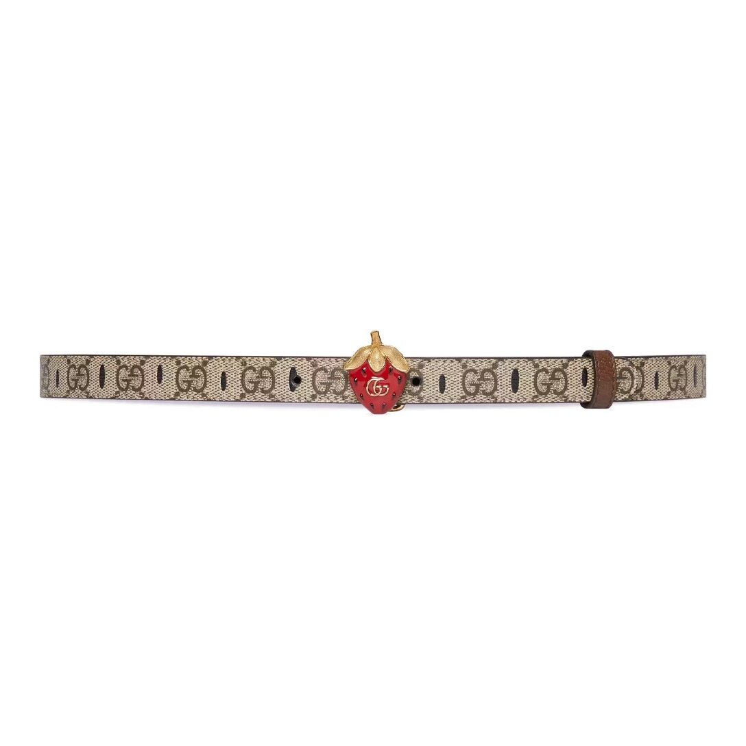GUCCI GG Supreme Кожаные ремни Женские Светлый Умбра Ширина 2 см 90