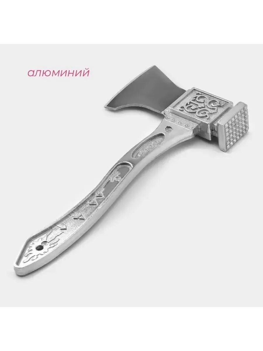 Молоток для мяса с топориком, 22 см, серый