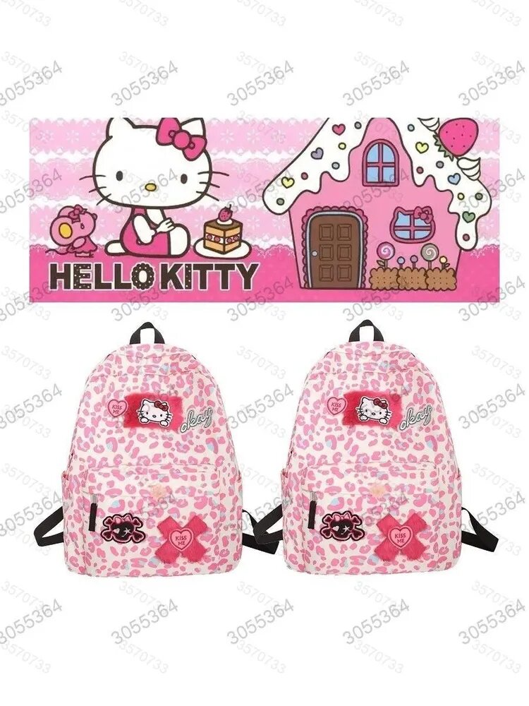 Женский рюкзак Hello Kitty из Китая, стильный и практичный, с карманом для телефона и внешними карманами — фото 1