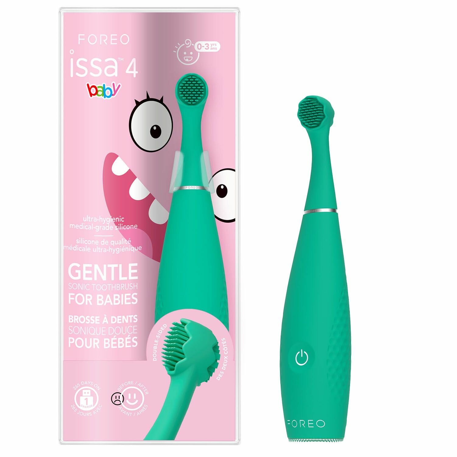 FOREO ISSA 4 baby Звуковая зубная щетка для детей Kiwi Green