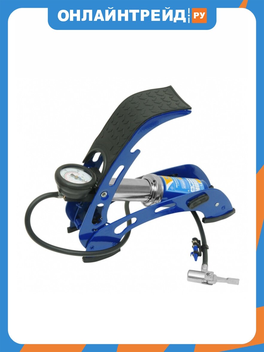 Насос ножной Kraft KT 810001 с манометром, в сумке