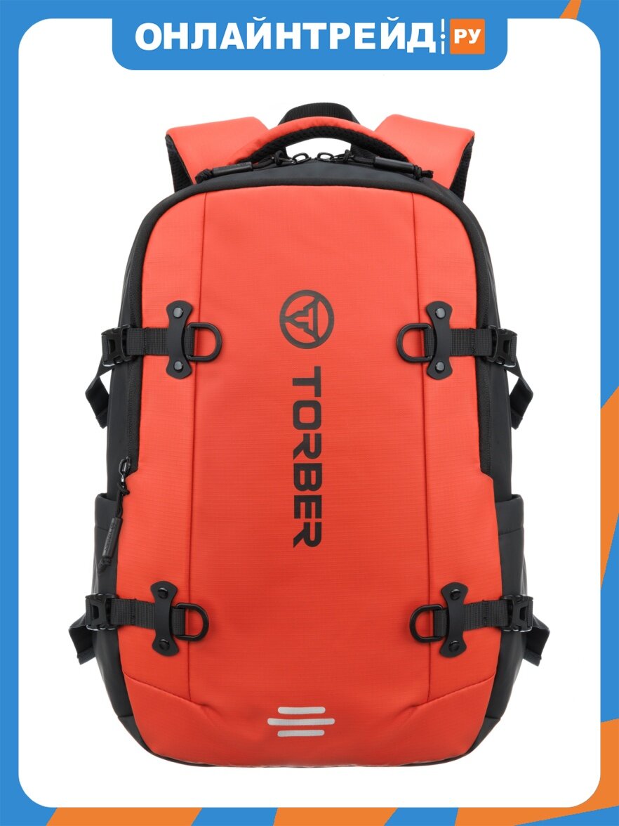 Рюкзак спортивный Torber Xtreme 18", оранжевый/чёрный, 31 х 12 х 46 см, 17л