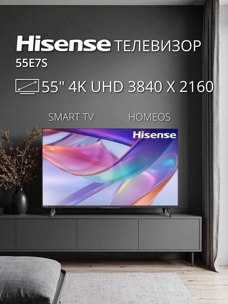 55" Телевизор Hisense 55E7S Black