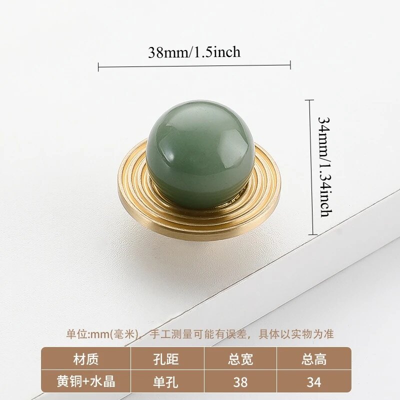 Ручка для шкафа из натурального камня Diana's-Hardware 620-Green Aventurine