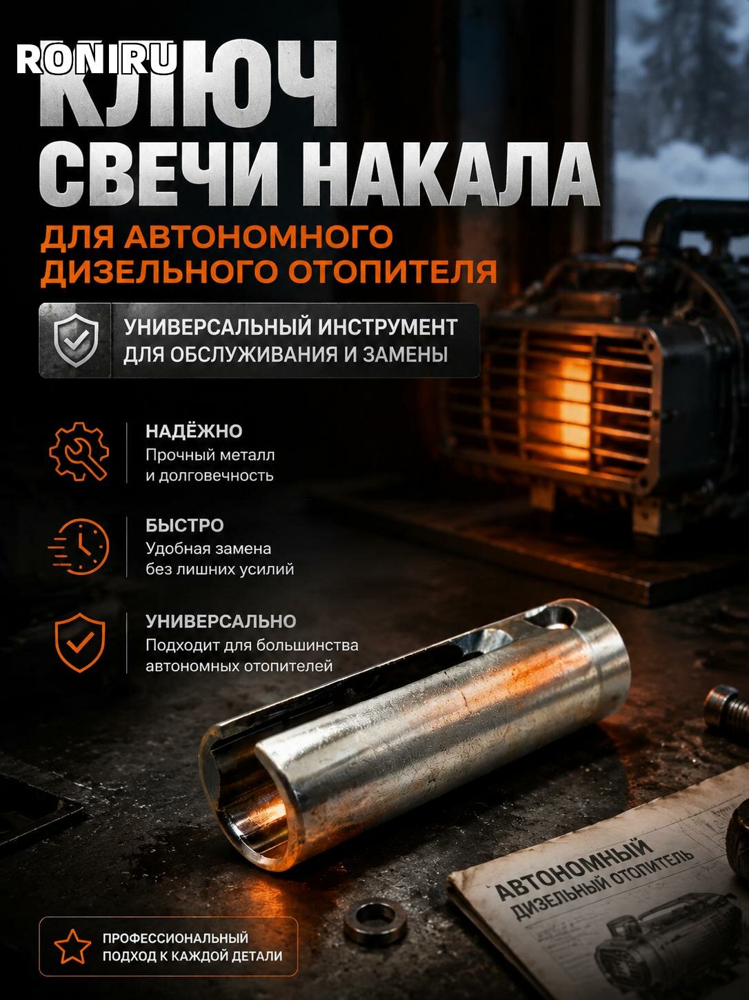 Ключ свечи накала для автономного дизельного отопителя, универсальный инструмент для обслуживания и быстрой замены