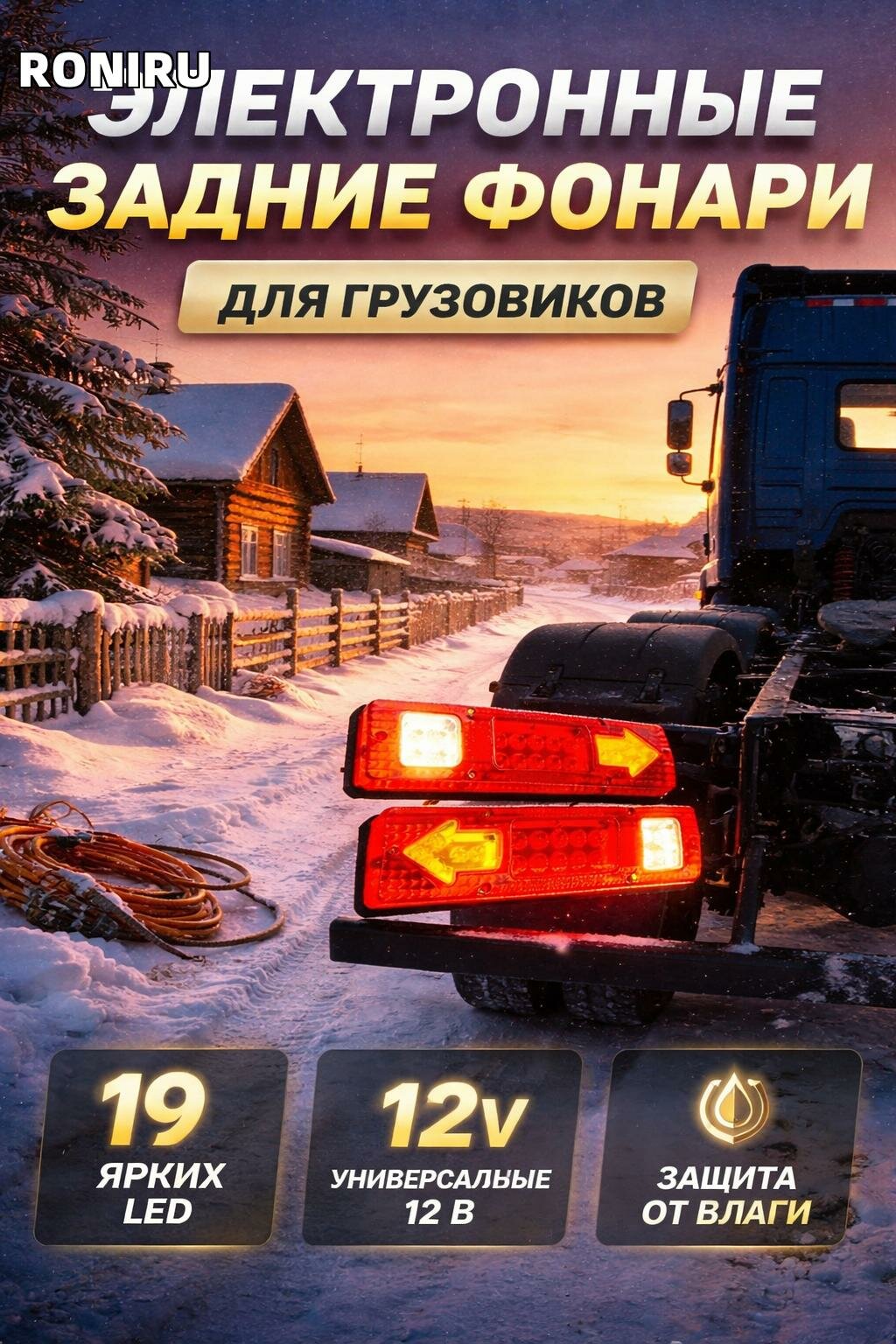 Электронные задние фонари для грузовиков, 2 штуки 19LED указатель поворота мигалка стоп-сигнал и ночник 12 вольт универсальная