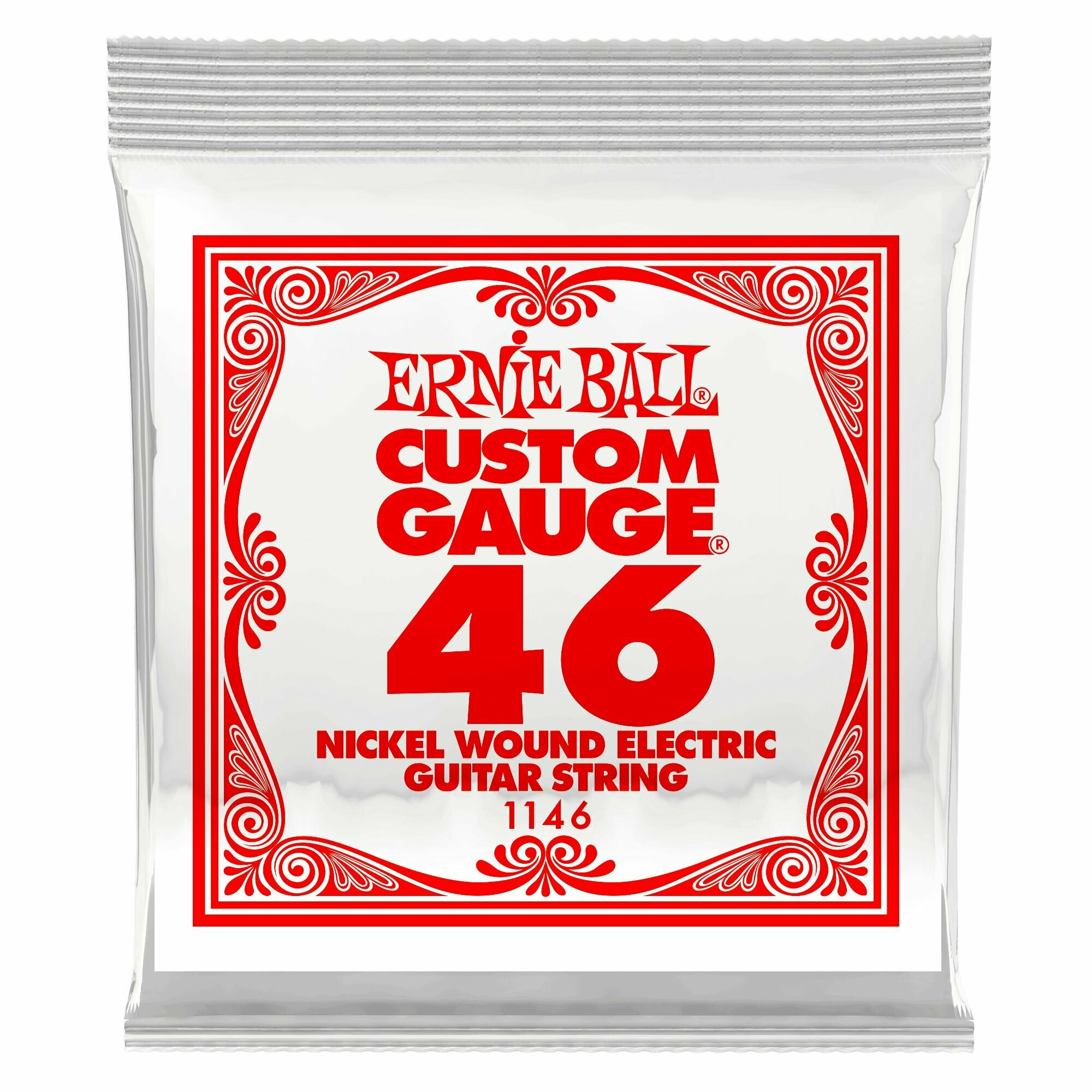 Струна для электрогитары Ernie Ball P01146 Custom gauge, сталь никелированная, калибр 46