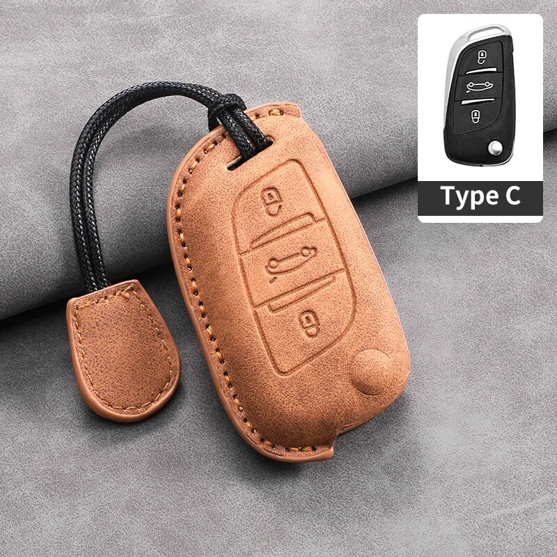 Кожаный автомобильный флип-чехол для ключей, брелок для Citroen C1 C2 C3 C4 C5 XSARA PICA для Peugeot 306 407 807 для DS DS3 DS4 DS5 DS6