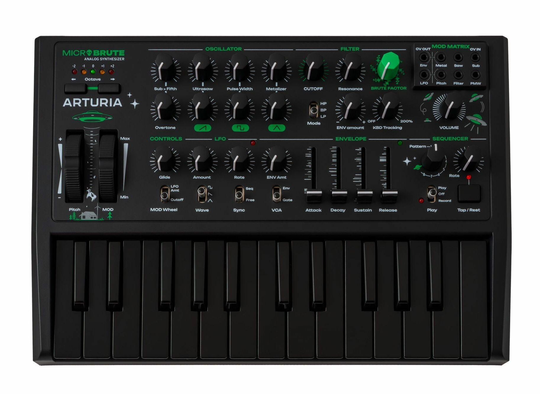 Синтезатор Arturia MicroBrute UFO лимитированная серия, black