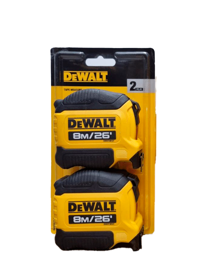 Рулетка DeWalt DWHT38127-9, сталь с нейлоновым покрытием, длина 8м, 2шт