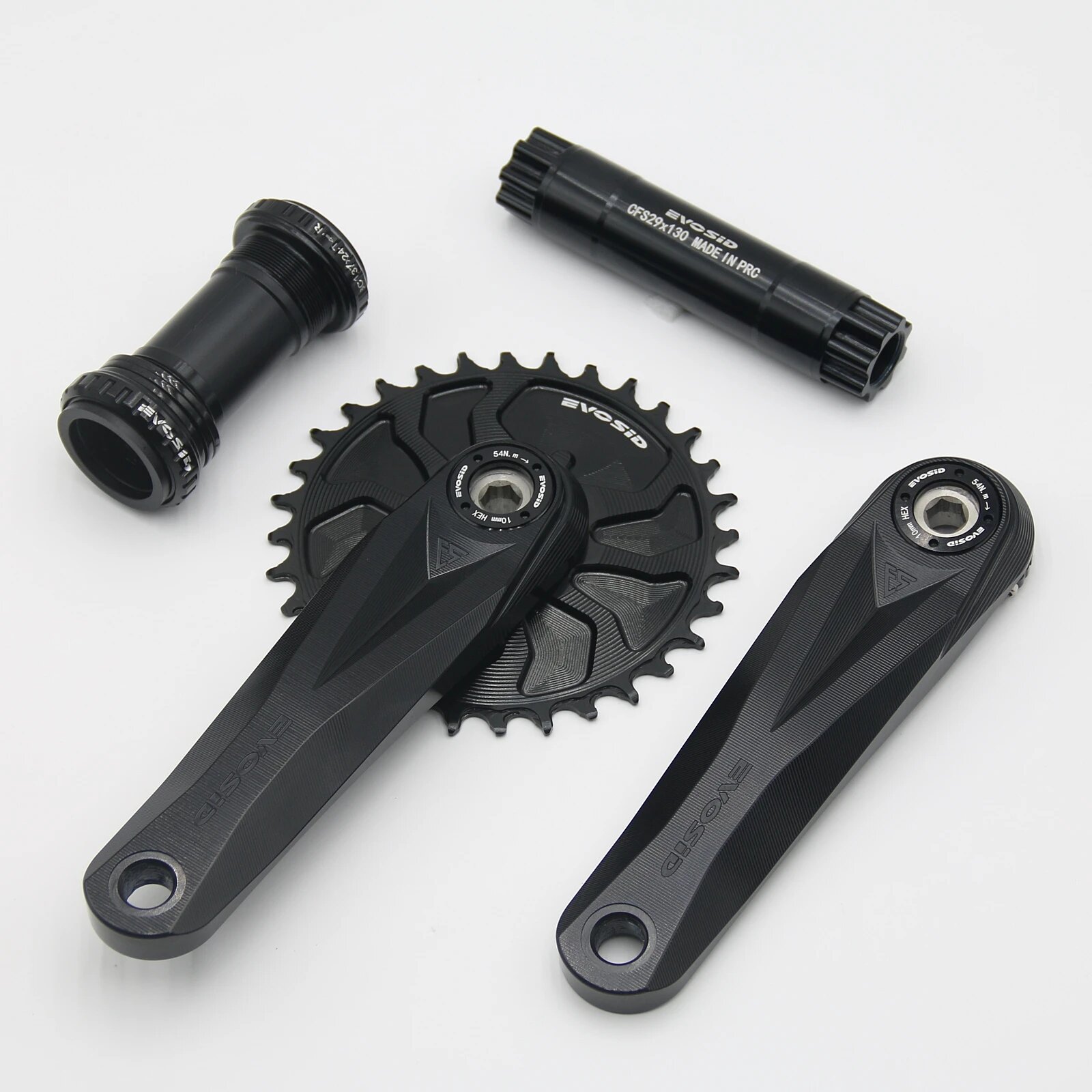 Шатуны EVOSID ES Enduro алюминиевые черные 29 мм 165mm, ES Black 38t BB