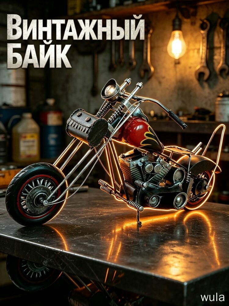 Внутриигровая Мотоцикл 091S Красный Черный, высота 18 см, длина 35 см