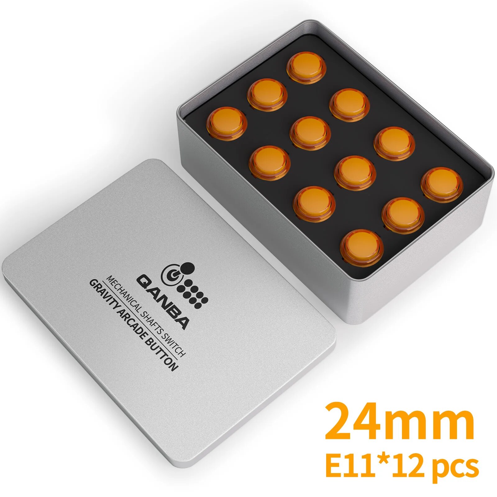 Qanba Gravity KS Механические кнопки для аркадных автоматов Оранжевый, Clear Orange E11