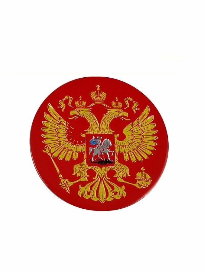 Металлическая наклейка на авто герб россии шильдик