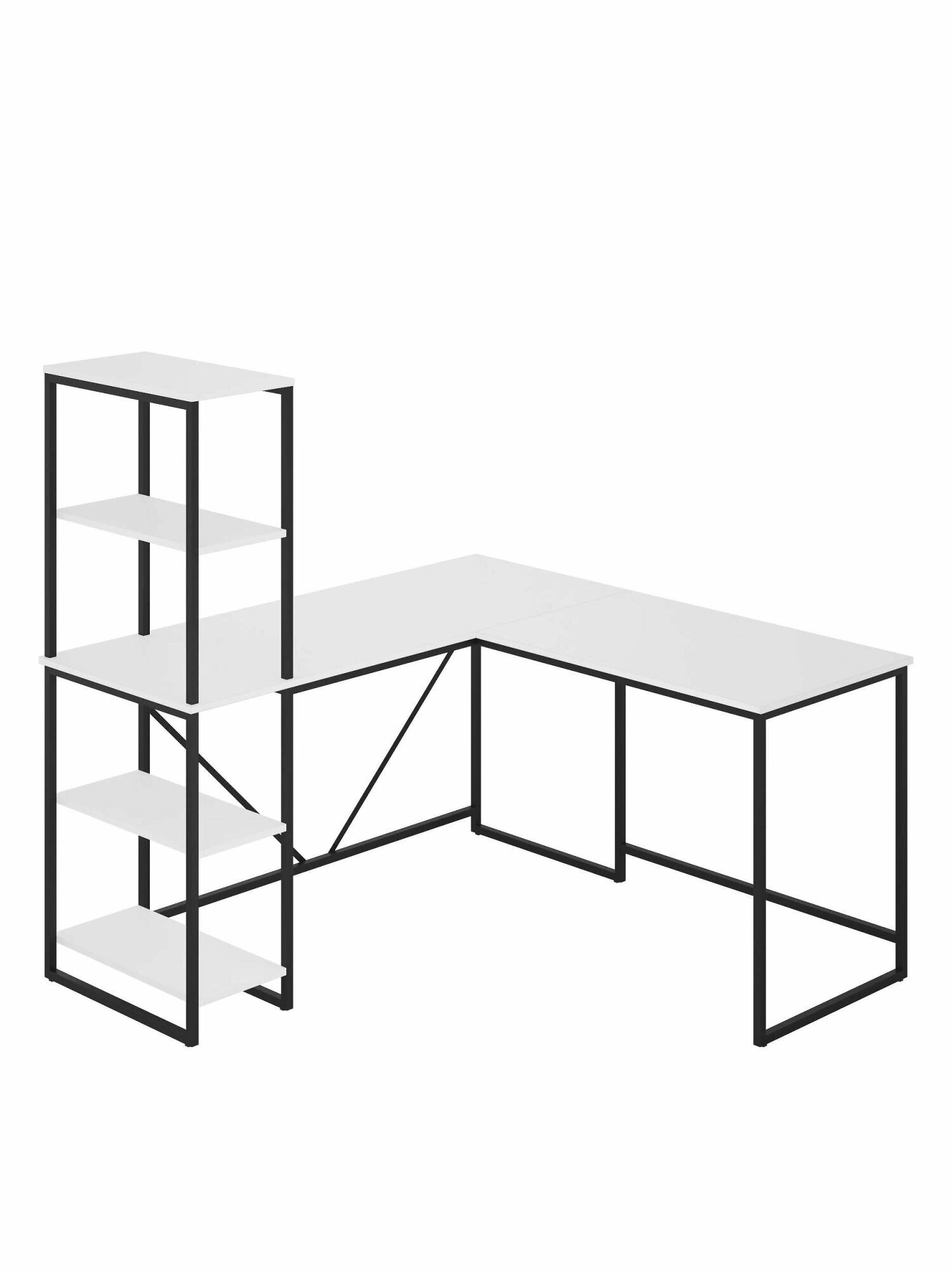 Стол письменный угловой лофт RIDBERG флорида (White/Black)