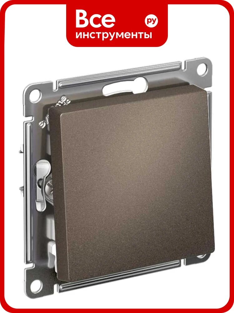 Механизм выключателя Systeme Electric 1-кл. ATLAS DESIGN сх.1 10АХ мокко ATN000611 1240354, 250 В, пластик