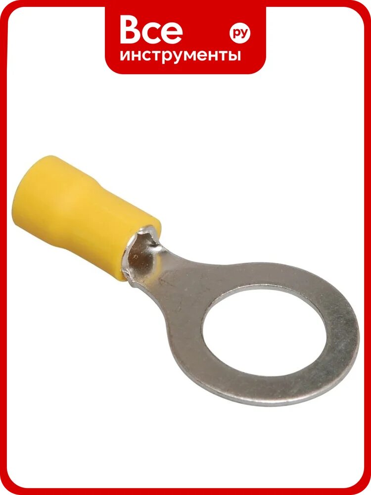 Наконечник IEK UNL20-006-6-8, медный, ПВХ-изоляция, кольцевой, прямой, 100 шт
