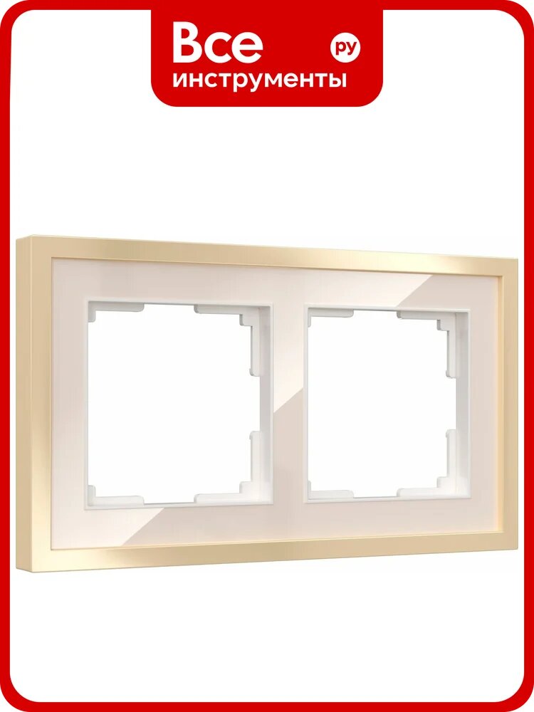 Рамка Werkel Baguette a060235, 2 поста, айвори, латунь, 94x165x225 мм