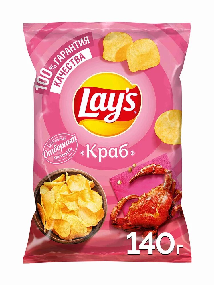 Чипсы картофельные Lay's Краб, 140 г