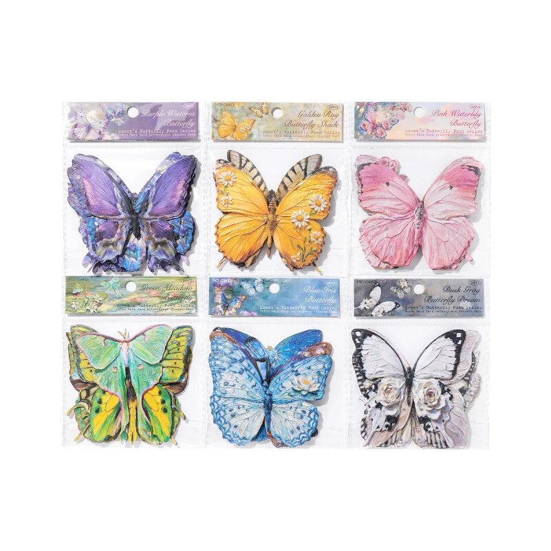 Набор наклеек JIANWU с бабочками и цветами для скрапбукинга set of 6