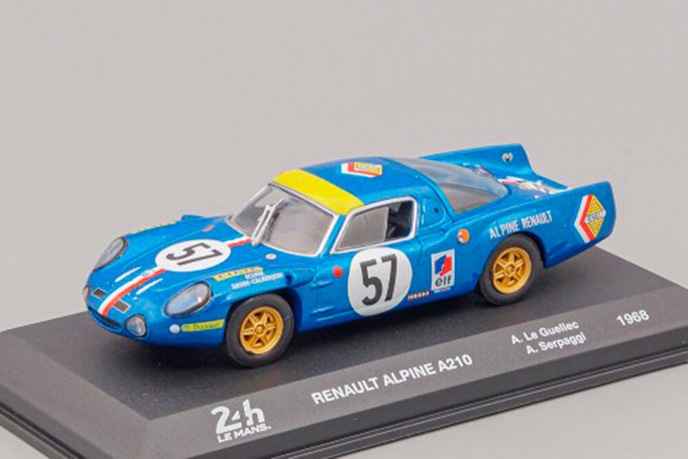 Renault alpine A210 #57 команда ecurie savin calberson 24 часа ле-мана 1968 alain leguellec, alain serpaggi / рено альпин A210 екурие савин калберсон 24 алайн легуеллек серпагги синий