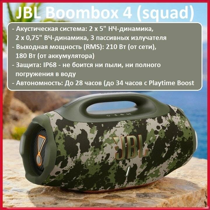 Портативная беспроводная колонка JBL Boombox 4 (squad)