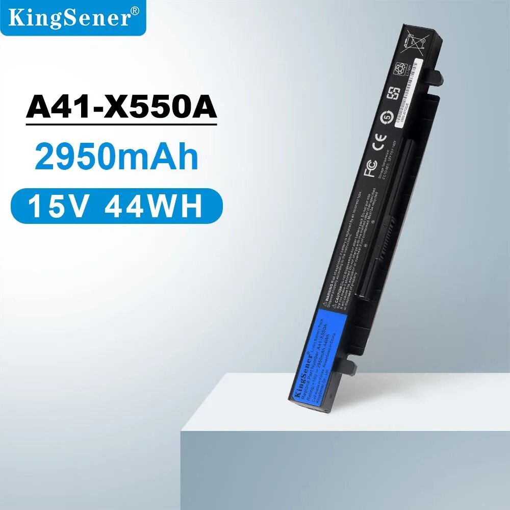 KingSener Аккумулятор для ноутбука ASUS 2950 мАч, (15V 2950mAh A41-X550A For ASUS K450 K550 X550A X550B X550C X550D X550L X550V X550CA X550CC X550CL)
