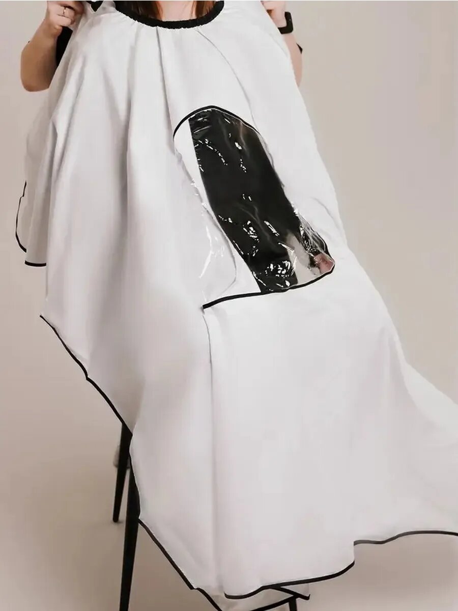 Мягкий парикмахерский пеньюар с окном для защиты одежды
