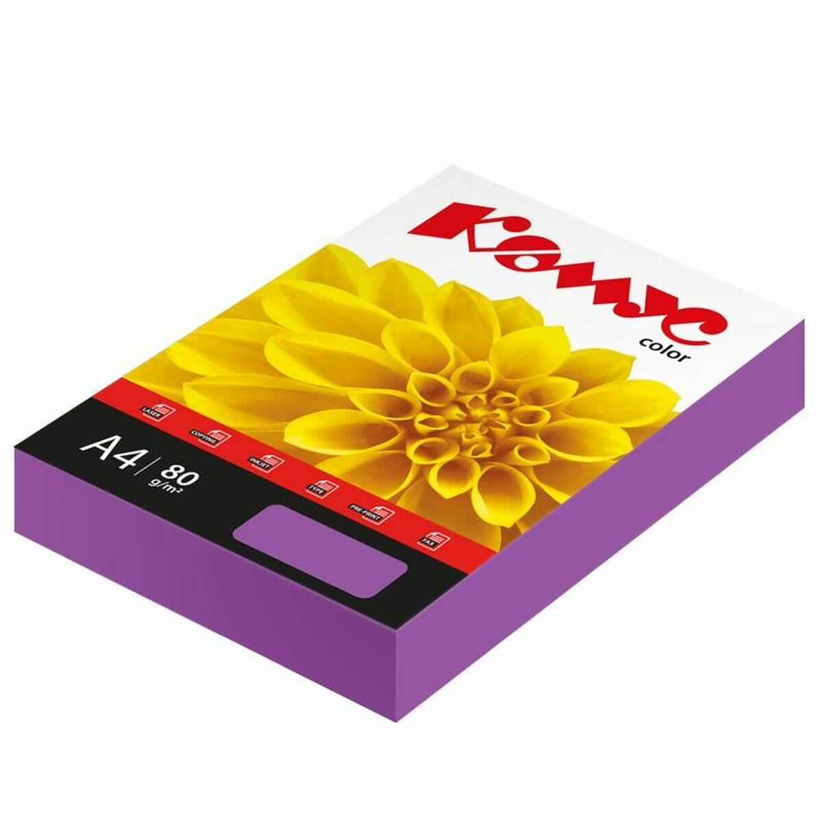 Бумага цветная А4 Комус Color, интенсив лиловый, 80 г/кв. м, 500 листов (619962)