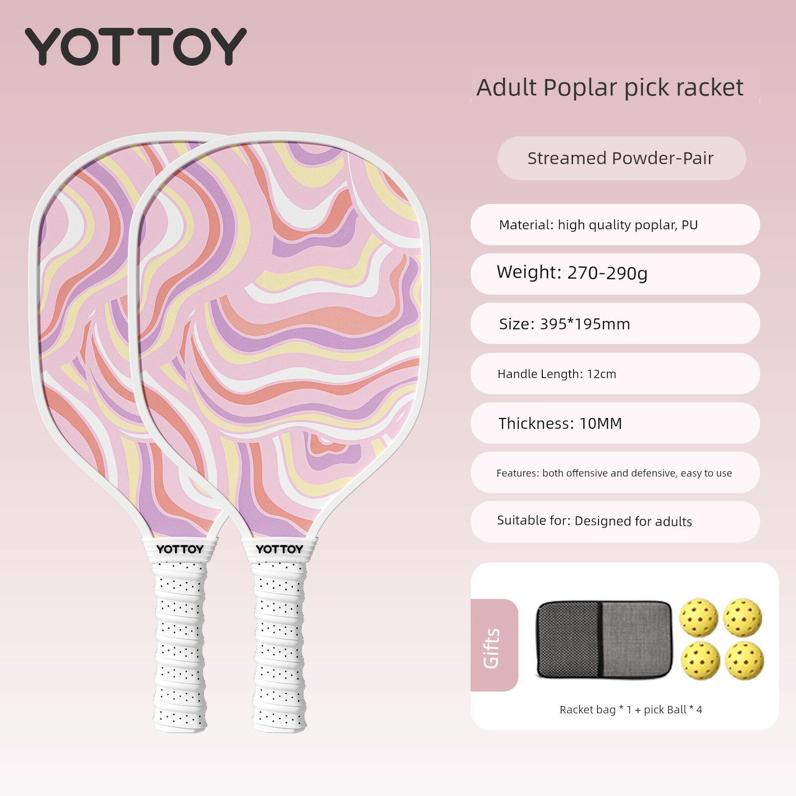 Набор из двух частей для занятий спортом дома: скользящая подушка Light Pink - прочный деревянный материал