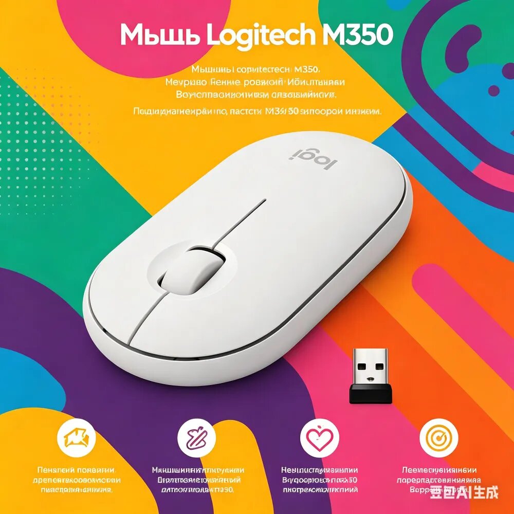 Мышь беспроводная Logitech Pebble M350, белый