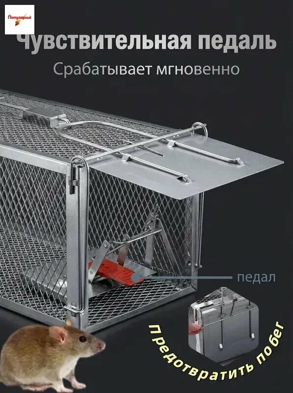 Крысоловка гуманная металлическая клетка Гроза, ловушка многоразовая