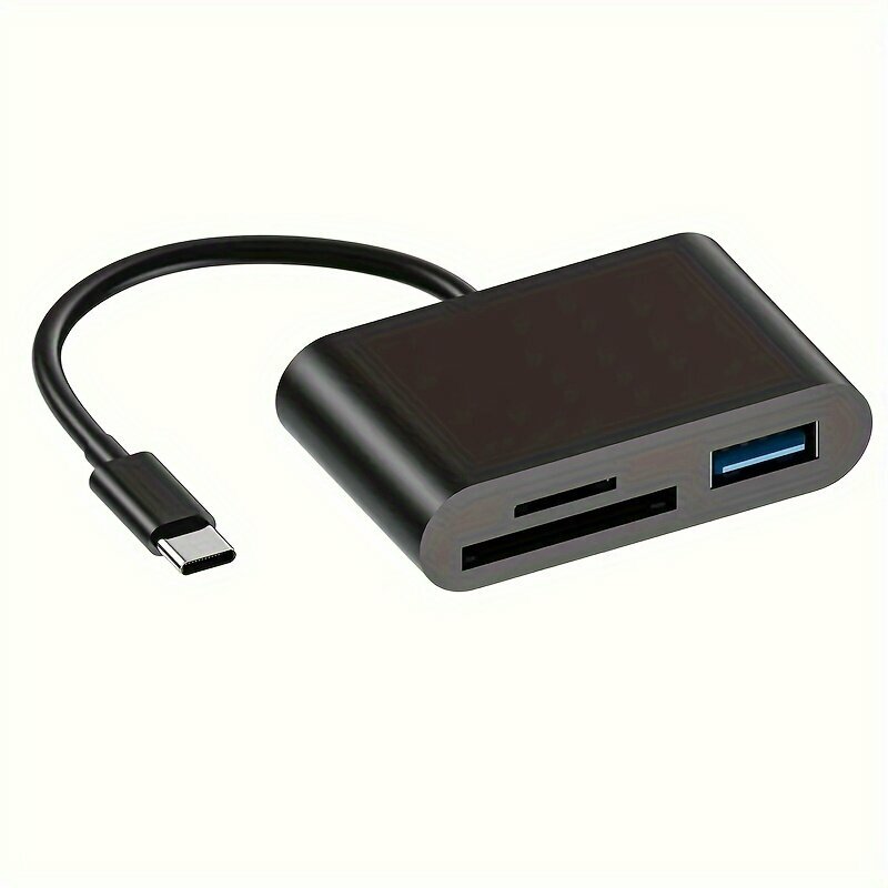 USB Type-C кардридер OTG кабель адаптер для SD/Micro SD/TF карт, передача данных, для iOS Android Windows Macbook, черный