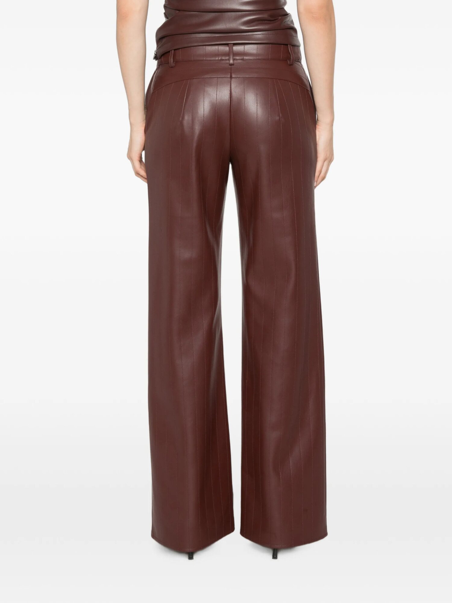 Брюки PATRIZIA PEPE Faux-leather palazzo pants, размер 38 — фото 1